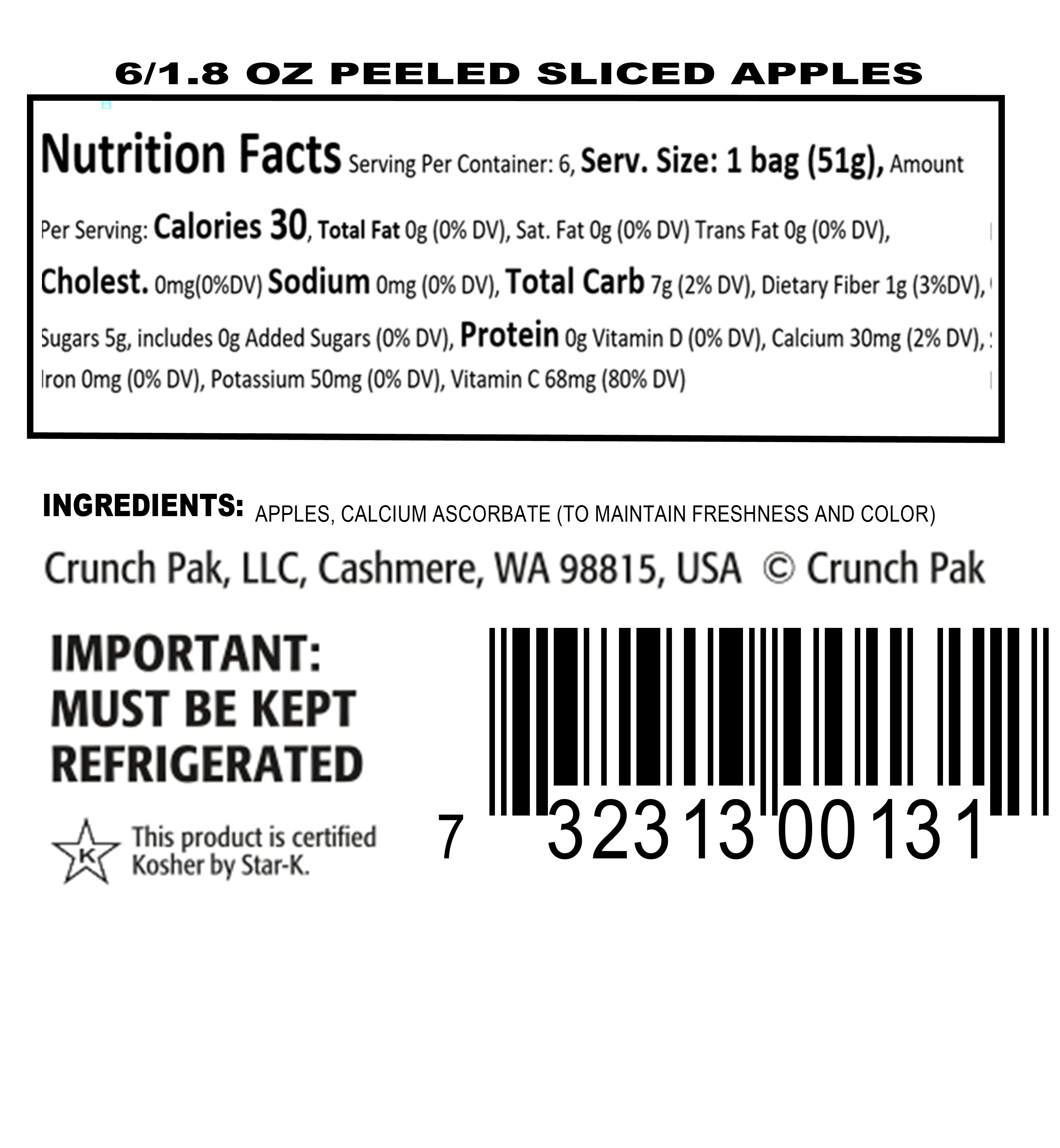 Peeled Apple Slices Multipack - Crunch Pak Peeled Apple Slices Multipack - Crunch Pak