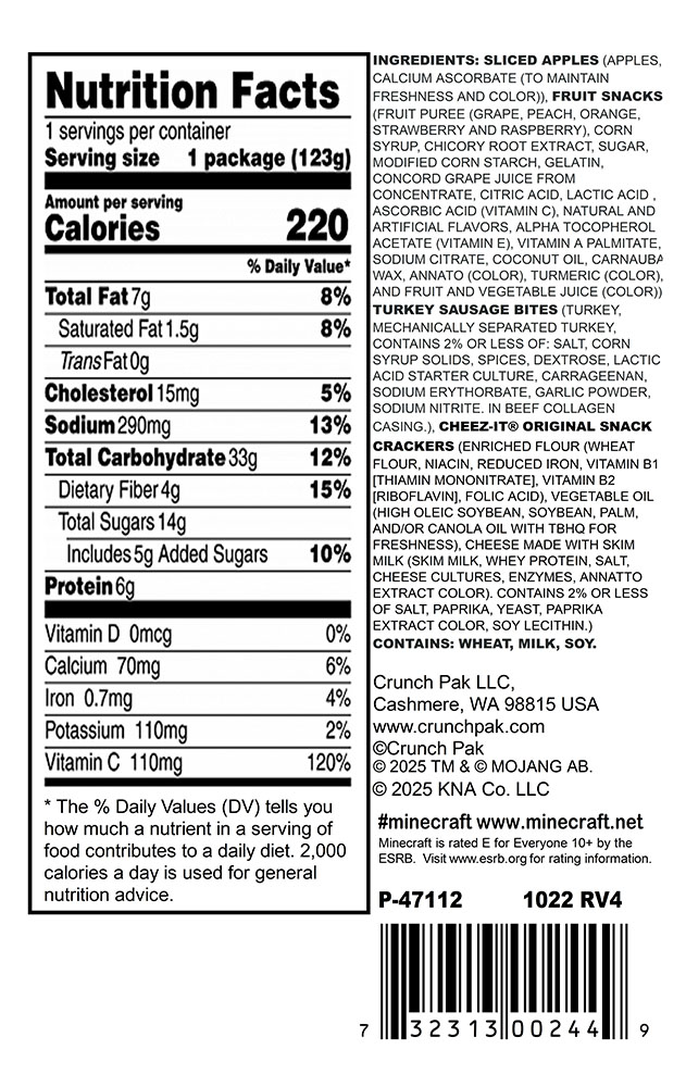 Minecraft Lunch Kitz – Crunch Pak